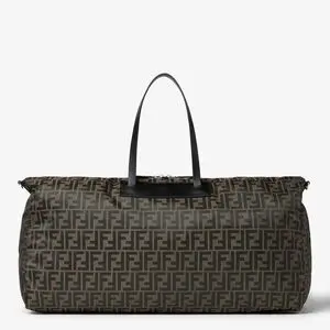 Fendi Duffle Superlight And Foldable Ff Zucca Fabric Duffle Bag - [brown]